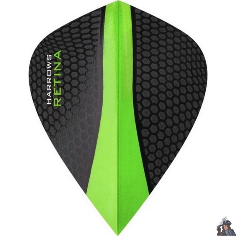 Harrows Retina Green Kite Dart Flight