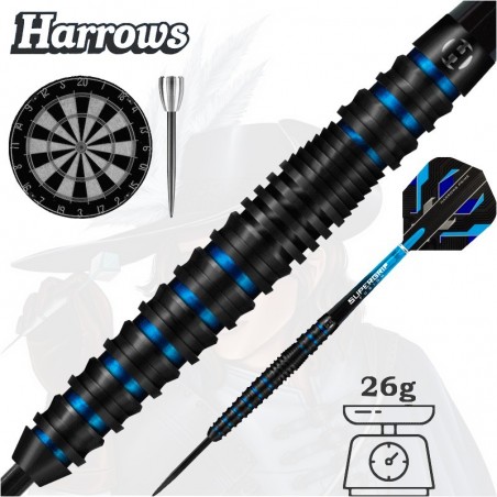 Dards Harrows Spina Black 26g - 90% Tungstène - Pointe d'Acier
